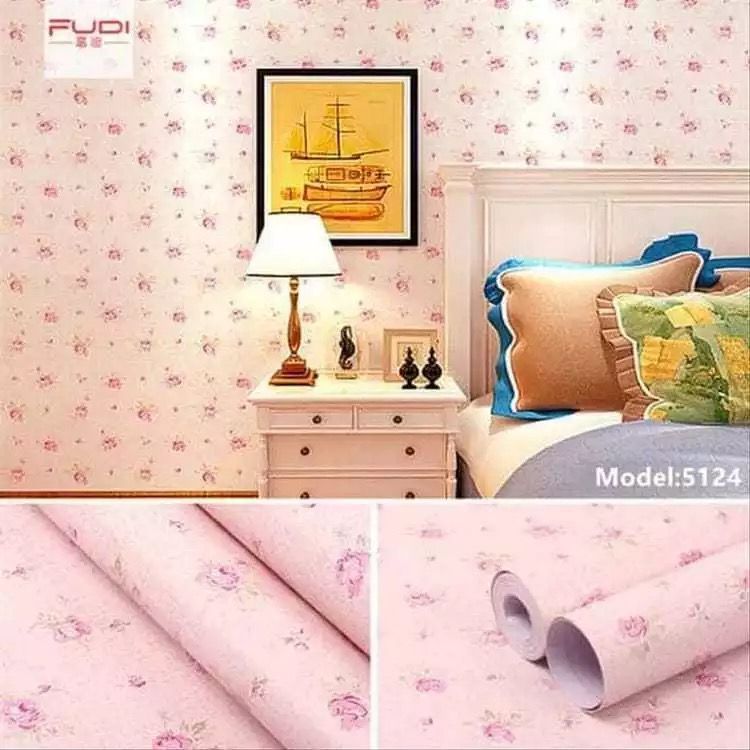 Jual Wallpaper Dinding Wallpaper Stiker Bunga Mustera Pink Kecil 8m ...