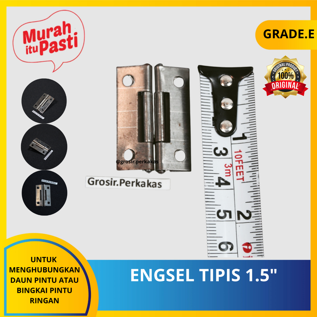 Jual ENGSEL TIPIS 1.5" inch - harga per 1 pcs - pintu - laci - kandang ...