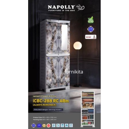 Jual NAPOLLY JUMBO - Lemari Pakaian Plastik NAPOLLY 3 Pintu Kaca ...