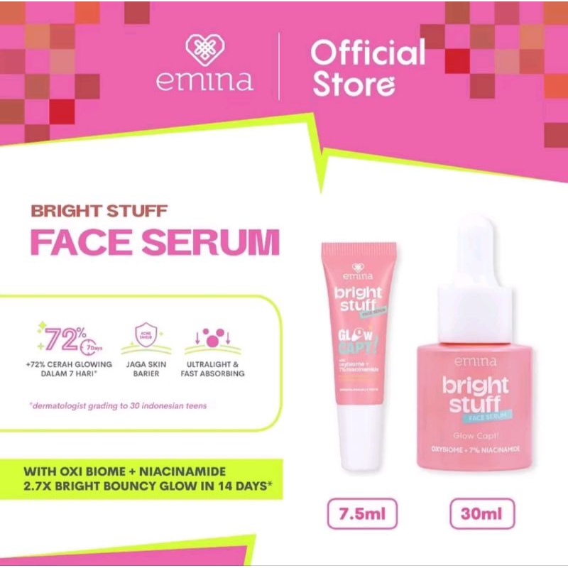 Jual Emina Bright stuff Face serum 30ml/7.5ml | Shopee Indonesia