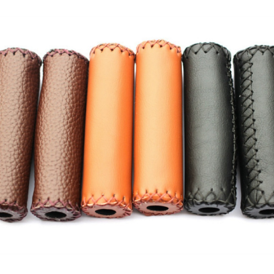 Jual grip kulit Leather Coklat hitam Vintage Klasik Sepeda Lipat ...