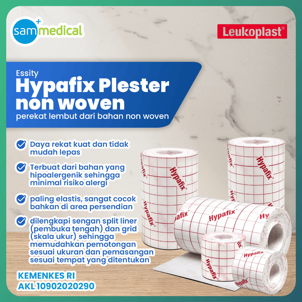 Jual BSN Hypafix 5cm x 1m Plester Elastis/ plester luka/ penutup luka/non woven polyster ...