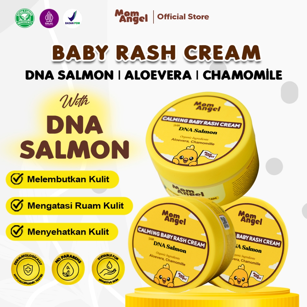 Jual MOM ANGEL Baby Rash Cream With DNA Salmon , Jojoba Oil & Zinc ...