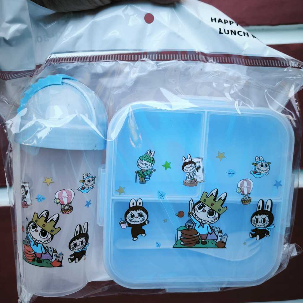 Jual Labubu Kotak Makan Anak Labubu Set + Botol Lunch Box Kotak Bekal ...