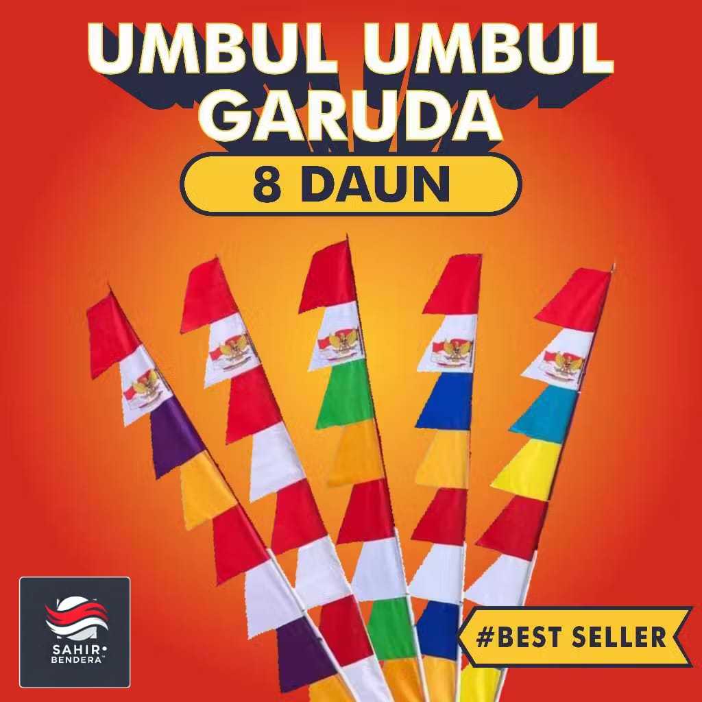 Jual (10 pcs) Termurah Bendera Umbul Umbul Garuda 8 Daun | Shopee Indonesia