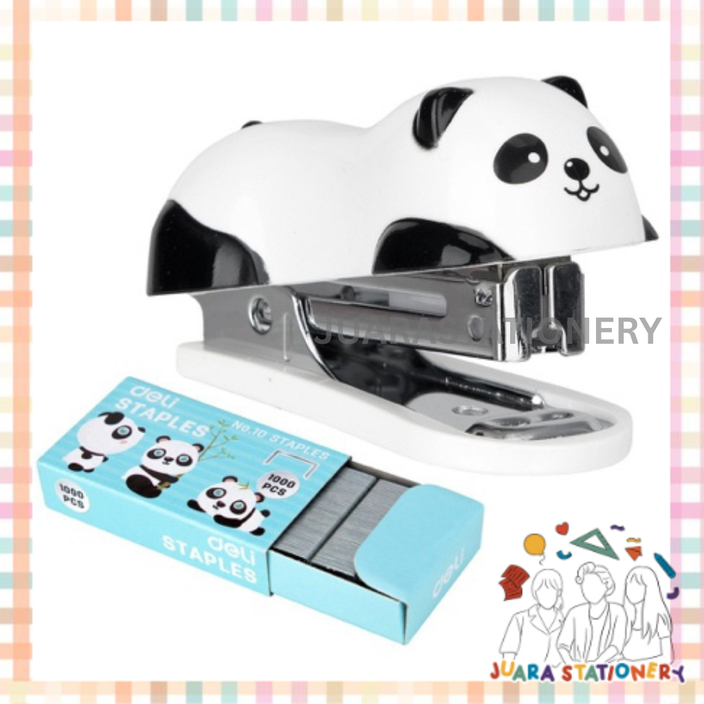 Jual (206) JUARASTATIONERY Stapler Mini Panda Deli 0453 / Staper ...