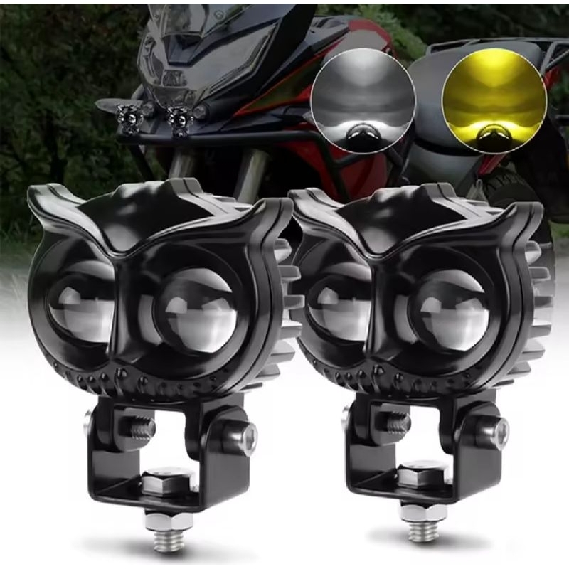 Jual Lampu led motor tembak laser owl 2 warna kuning putih lampu motor ...