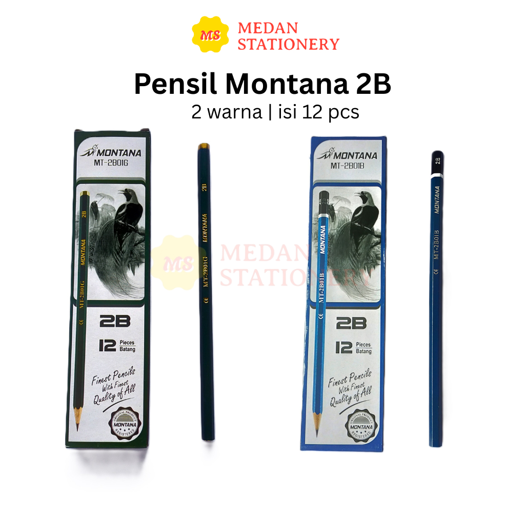 Jual PENSIL KAYU MURAH MONTANA 2B PER BOX ISI 12 PCS | Shopee Indonesia