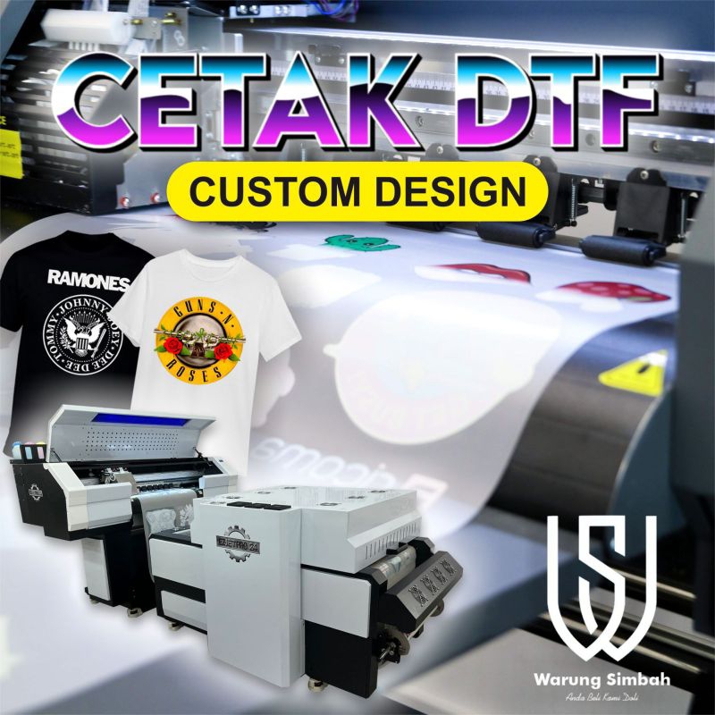 Jual DTF Custom bisa pakai desain sendiri eceran, meteran. Tinta impor & warna tajam bergaransi ...