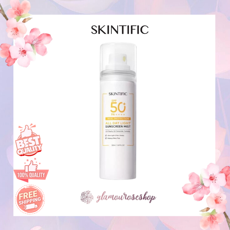 Jual SKINTIFIC All Day Light Sunscreen Mist SPF 50 PA+++ 50ml | Shopee Indonesia