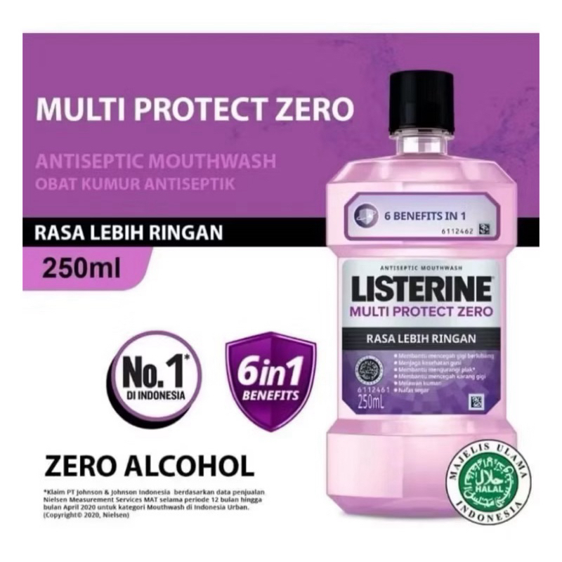 Jual LISTERINE MULTI PROTECT ZERO 250 ML | Shopee Indonesia