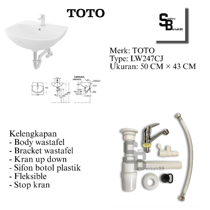 Jual Wastafel Cuci Tangan Toto Lw247CJ | Shopee Indonesia