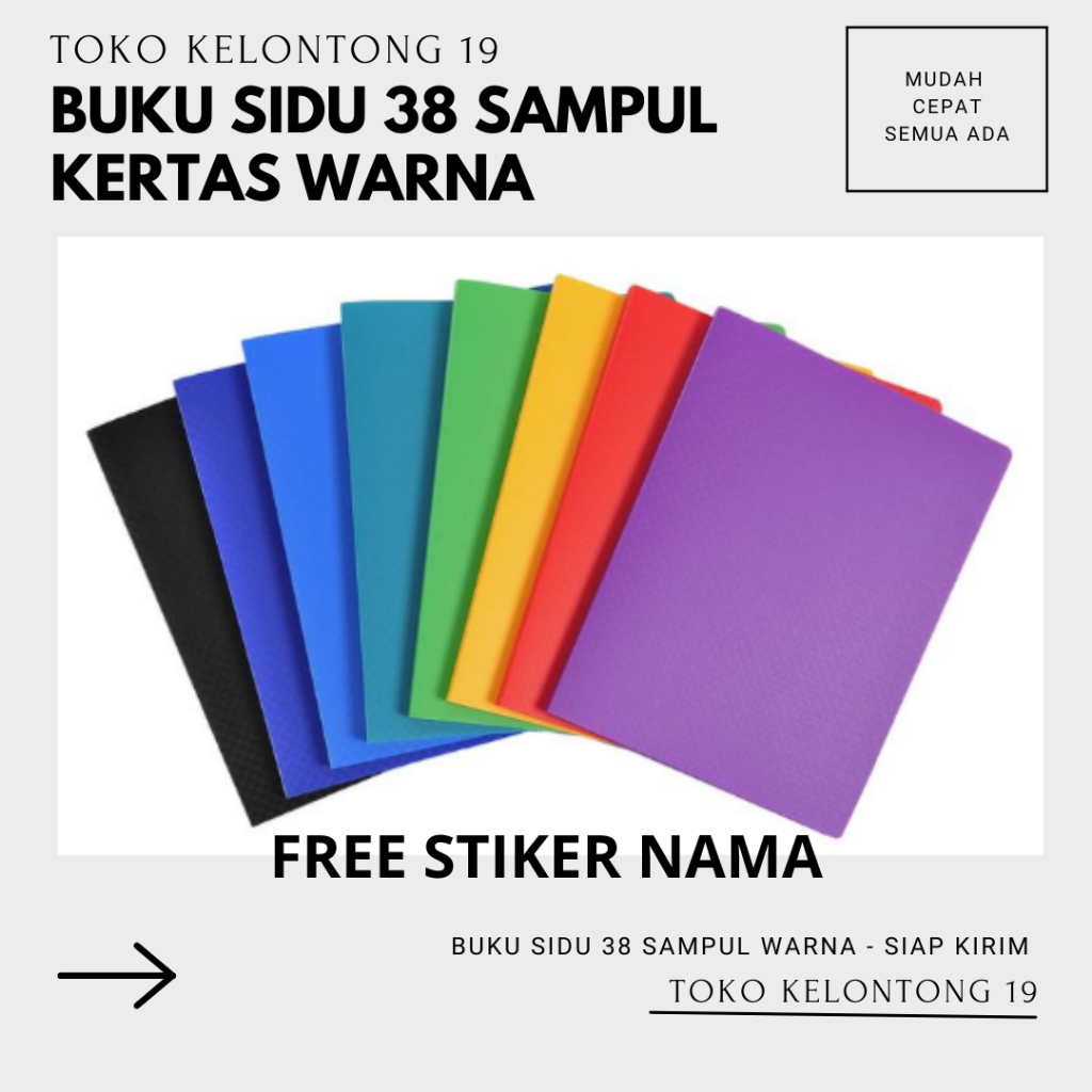 Jual BUKU SIDU 38 SAMPUL KERTAS WARNA (FREE STIKER NAMA) | Shopee Indonesia