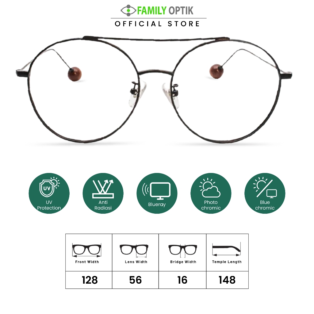 Jual Family Optik - Kacamata Immortal Vintage Blueray Photocromic Anti ...