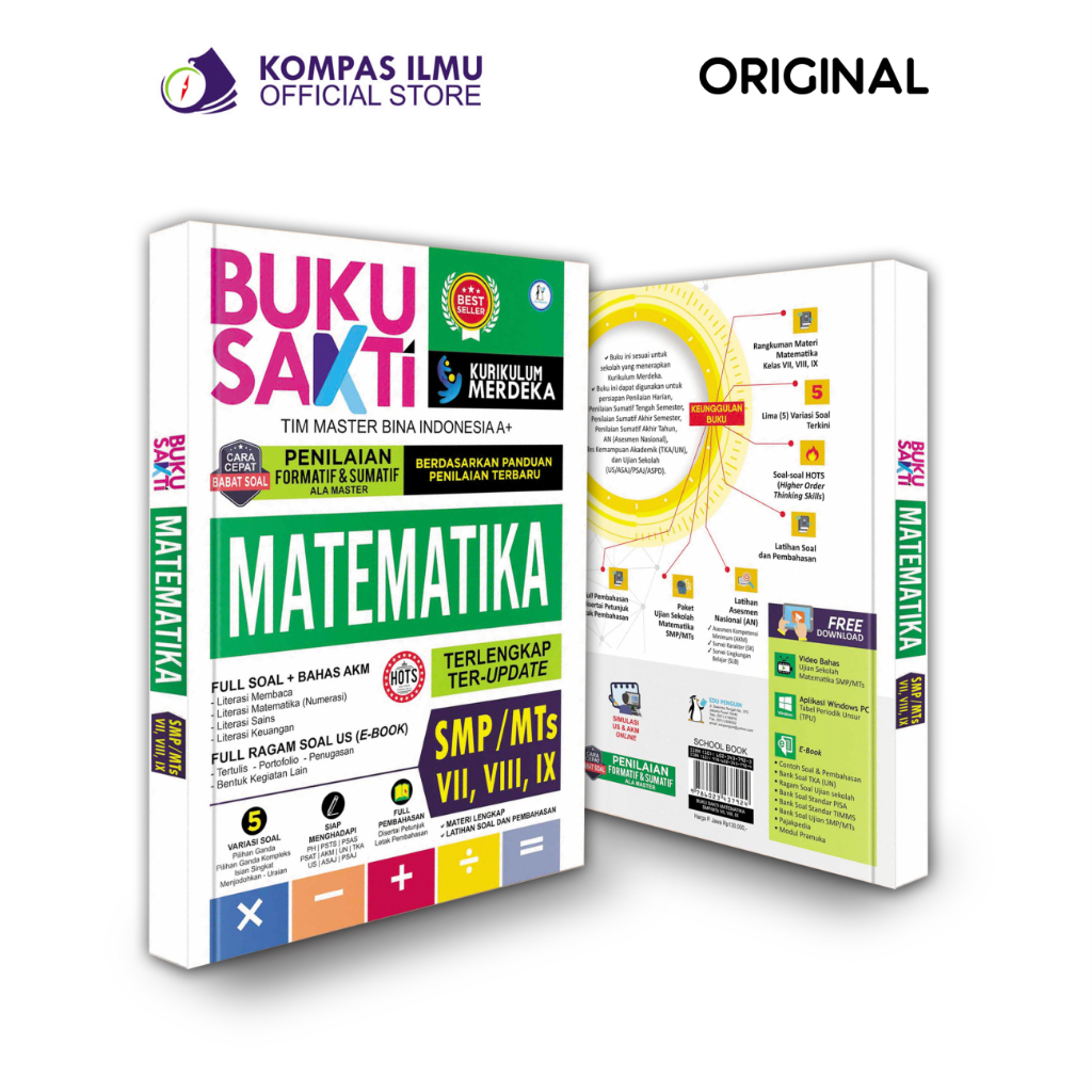 Jual BUKU Matematika SMP - SAKTI MATEMATIKA SMP/MTs KELAS 7,8,9 (KOMPAS ...