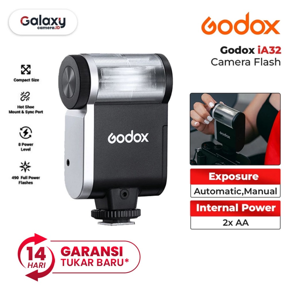 Jual Godox IA32 Mini Camera Flash iA 32 Mini Flash Garansi Resmi | Shopee Indonesia