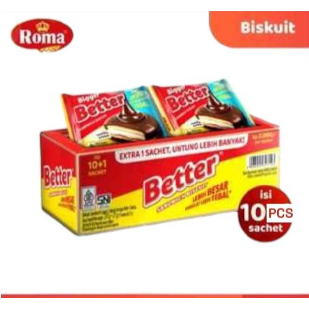 Jual Biskuit Better Coklat 27gr (1 pack isi 10) | Shopee Indonesia