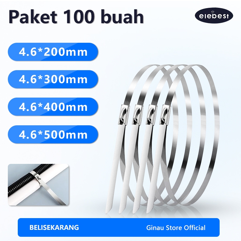 Jual (100 Pcs ) Kabel Ties Stainless Tali Besi Anti Karat 304 / Klem ...