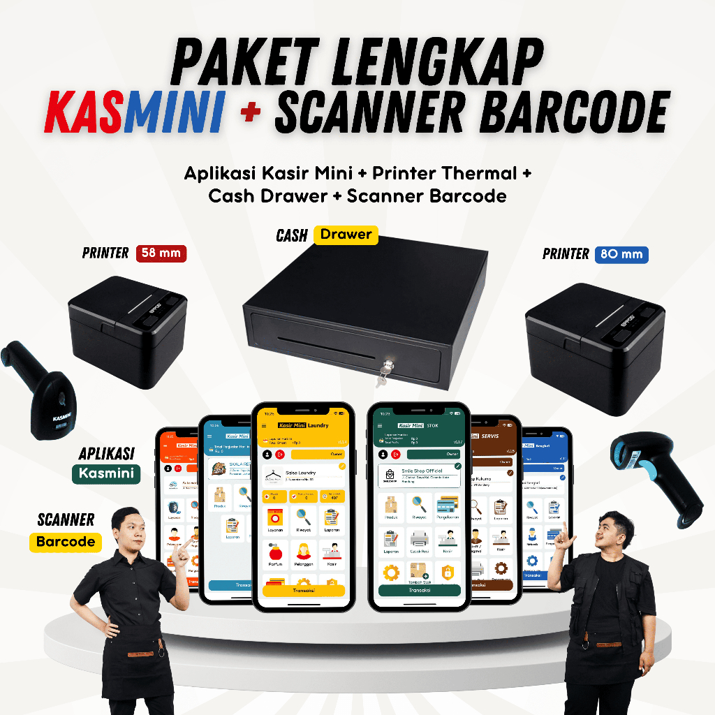 Jual Paket Lengkap Printer + Cash Drawer + Scanner Barcode - KASMINI ...