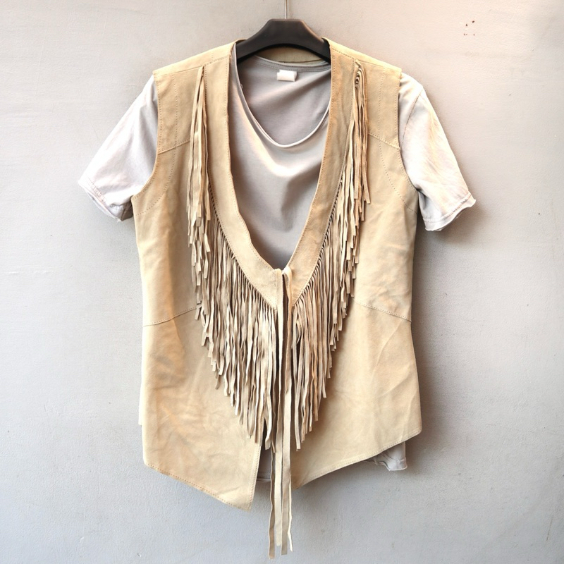 Jual Rompi kulit asli rumbai vest kulit unik klasik indian coboy Pl ...