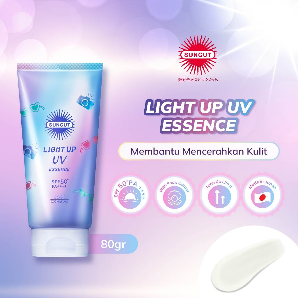 Jual KOSE SUNCUT Light Up UV Essence 80gr (Sunscreen Essence Tone Up Brightening Effect ...