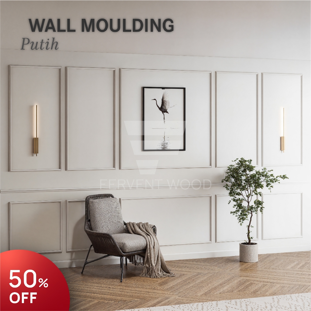 Jual FERVENT WOOD Wall Moulding Molding Wainscoting Lis Dinding Profil ...