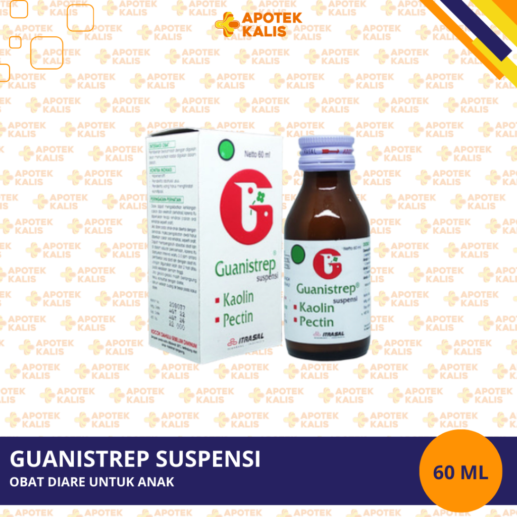 Jual GUANISTREP SUSPENSI SIRUP UNTUK MENGURANGI GEJALA DIARE 60 ML ...