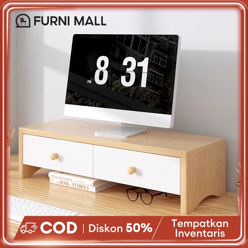 Jual Stand Monitor Kayu Meja Monitor Rak Monitor Desktop Dudukan ...