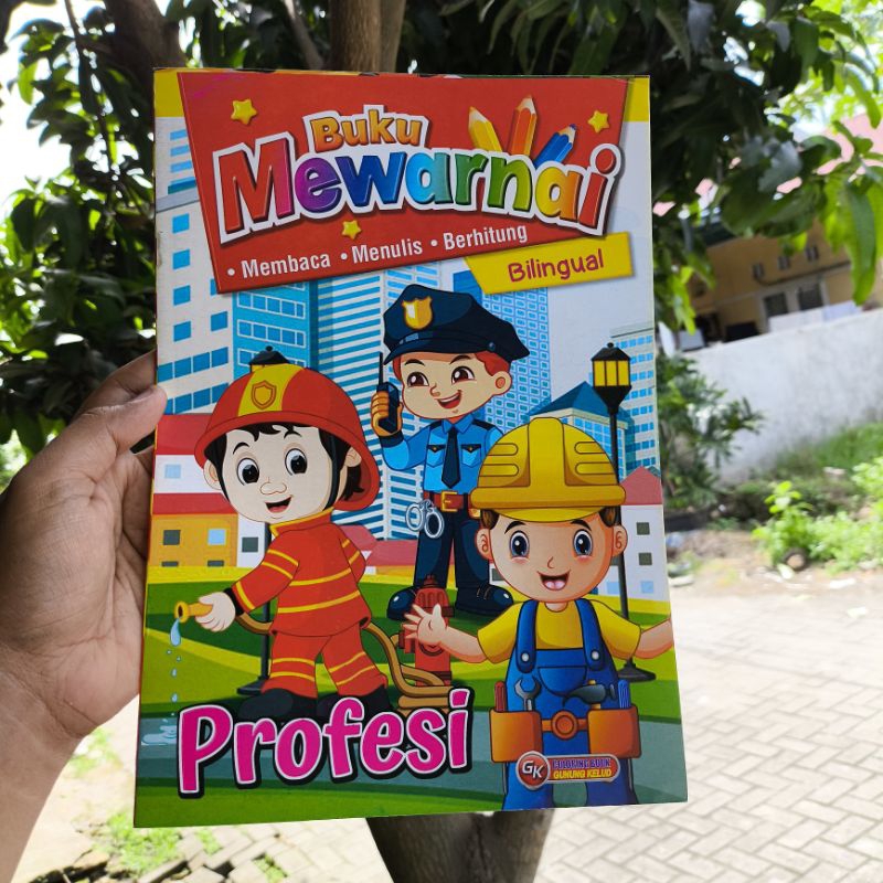 Jual Buku Mewarnai Profesi Bilingual Ukuran A4 ( 21*29 ) cm | Shopee ...