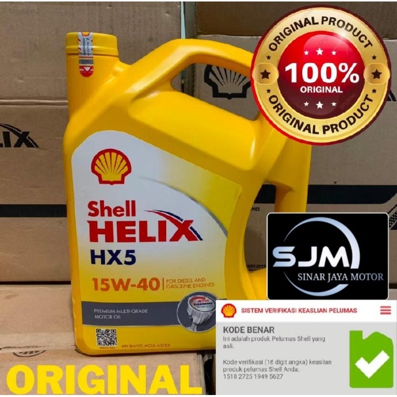 Jual SHELL HELIX HX5-40 ORIGINAL BARCODE (1 BOTOL / 4 LITER) | Shopee ...