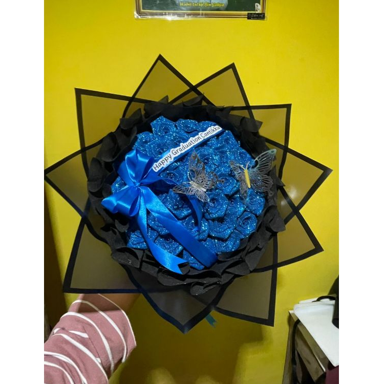 Jual BUKET BUNGA PITA SATIN GLITER TERMURAH , mahkota dan tulisan ...