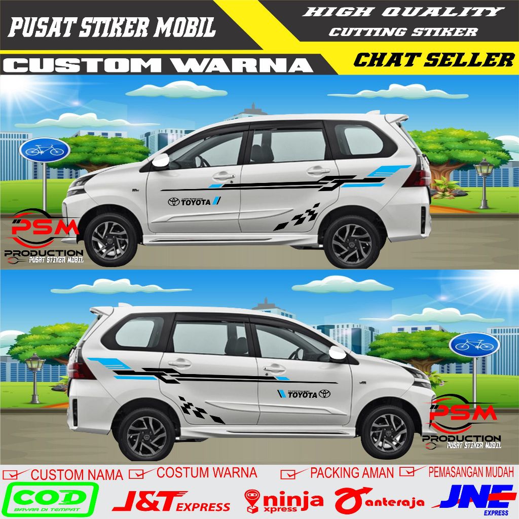 Jual 2PCS KANAN KIRI NEW stiker sticker mobil avanza sticker mobil ...
