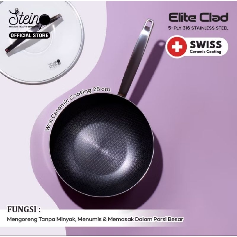 Jual STEIN STAINLESS STEEL ELITE CLAD WOK PAN 28cm | Shopee Indonesia