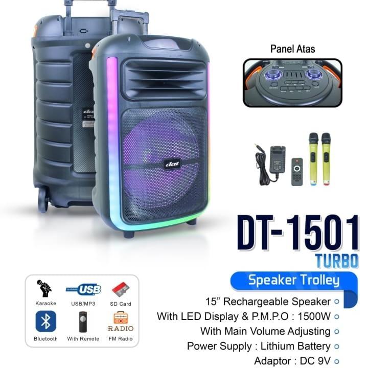 Jual SPEAKER AKTIF PARTY PORTABLE 15 INCH DAT DT 1501 TURBO BLUETOOTH ...