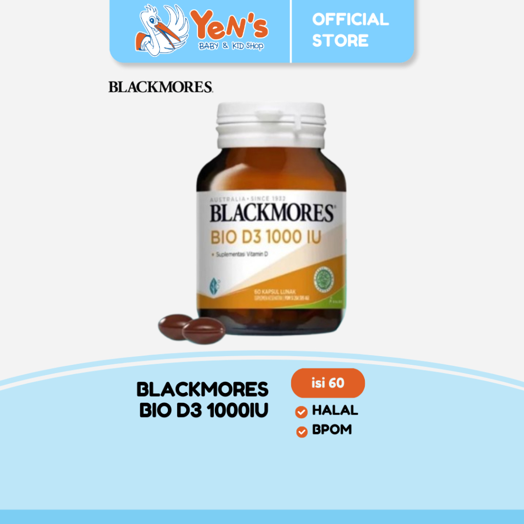 Jual Blackmores Bio D3 1000IU Clear Capsule 1 Kapsul Per Hari Tinggi Vitamin D Isi 60 Kapsul ...