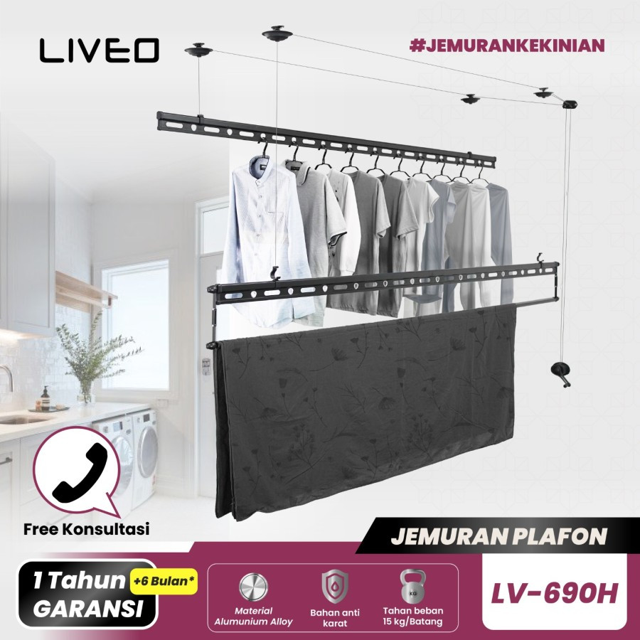 Jual Jemuran Lifting Baju Alumunium Liveo LV-690 / Jemuran Baju EX - DISPLAY | Shopee Indonesia