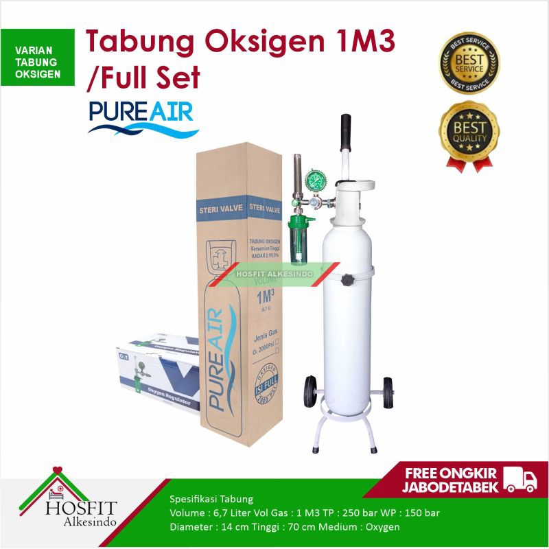 Jual 3in1 Tabung Oksigen Set 1m3 - Tabung Oksigen Lengkap 1m3 | Shopee Indonesia