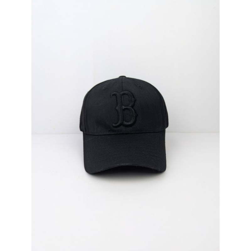 Jual Topi MLB Boston Red Sox Logo Fitted Black on Black Simpel Skena ...
