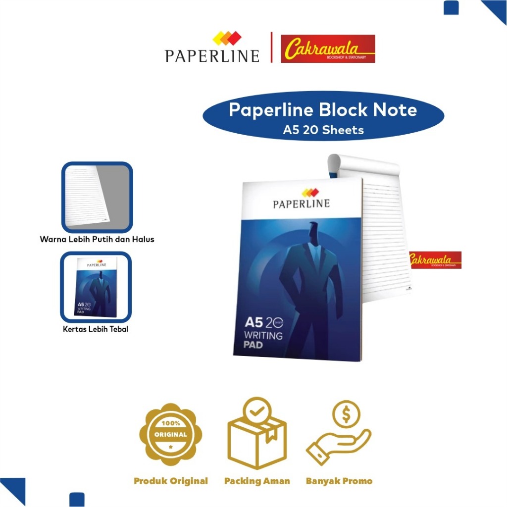 Jual Paperline Blocknote Garis A5 20 Lembar – Buku Catatan Mini | Notes ...