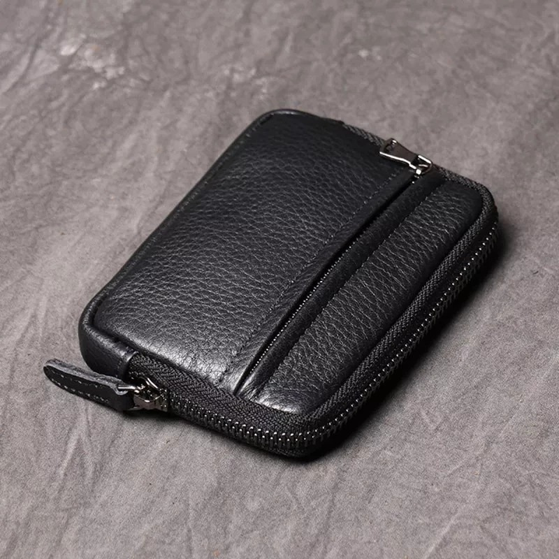 Jual dompet kartu kulit asli dompet koin dompet mini kartu resleting ...