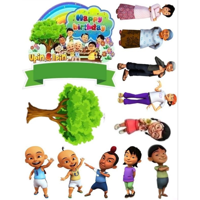 Jual Topper Upin Ipin/ Topper Cake Happy Birthday / Hiasan Kue Ulang ...