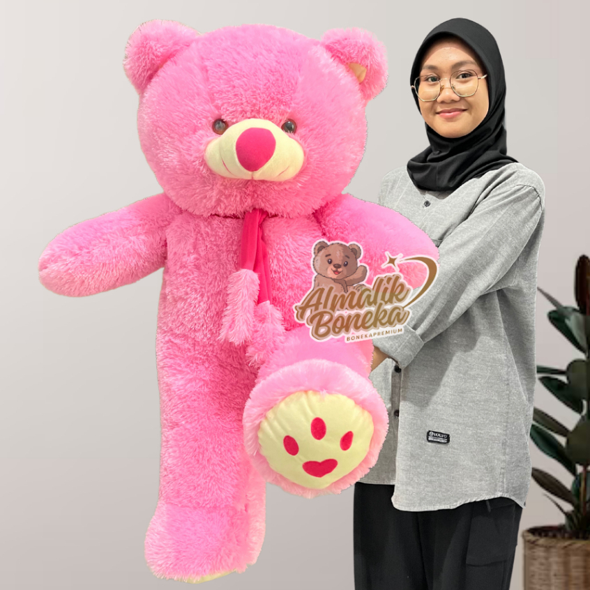Jual BONEKA JUMBO BERUANG TEDDY BEAR 90 CM SYAL TELAPAK | Shopee Indonesia