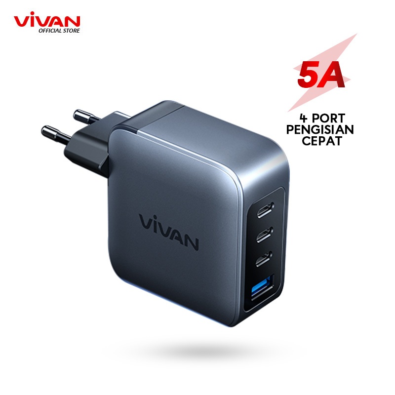 Jual VIVAN Charger GaN Series 5A PD QC 3.0 Super Fast Charging Up To ...