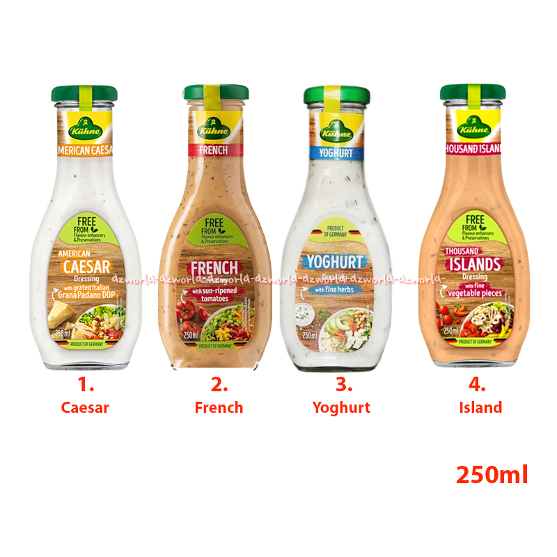 Jual Kuhne 250ml American Caesar Dressing Grana Padano DOP French Yoghurt Thousand Islands ...