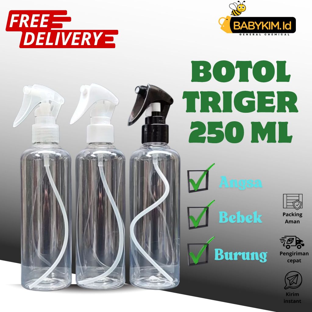 Jual Botol Spray 250ml Pet Clear / Botol Triger 250 Ml / Botol Br 250ml Spray Triger Mini Pet ...
