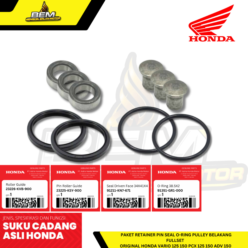 Jual Paket Retainer Pin Seal O-Ring Pulley Belakang Fullset Vario 125 ...