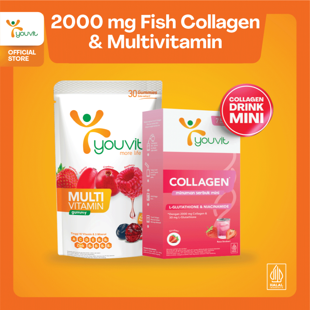 Jual Youvit Mini Collagen Drink 7 Hari & Multivitamin Dewasa 30 Hari untuk Anti Aging, Lebih ...