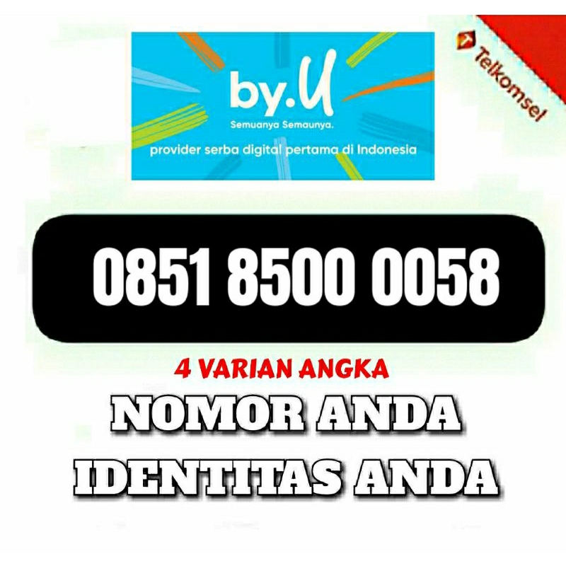 Jual TELKOMSEL BYU CANTIK 4 VARIAN ANGKA SERI CERMIN 85000058 850000 ...