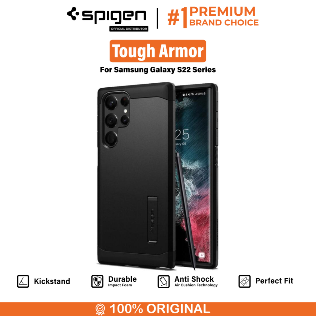 Jual Case Samsung Galaxy S22 Ultra Plus Spigen Tough Armor Stand Casing | Shopee Indonesia