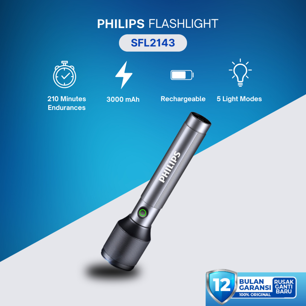 Jual Philips - Senter Rechargeable & Adjustable Focus Flashlight 24W ...